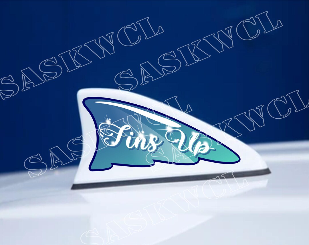Fins UP Bubbles UP Decal | Jimmy Buffet-inspired Shark Fin Sticker for ...