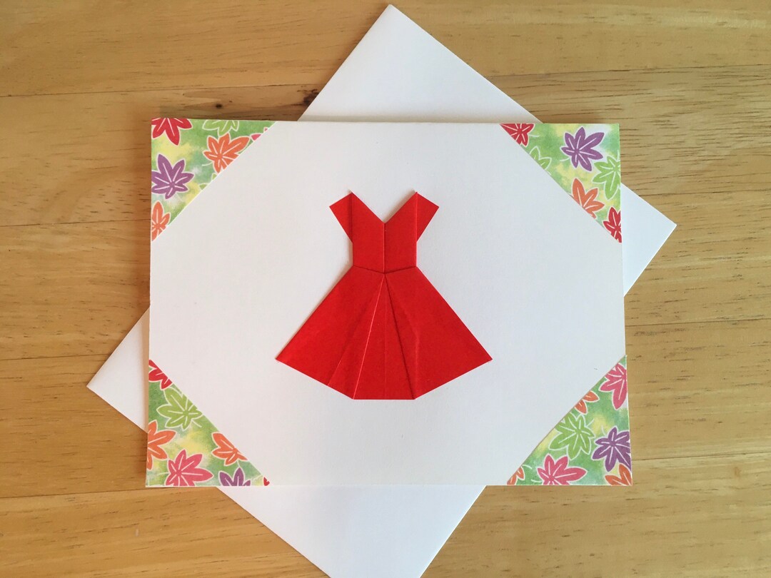 Origami Dress Card - Etsy