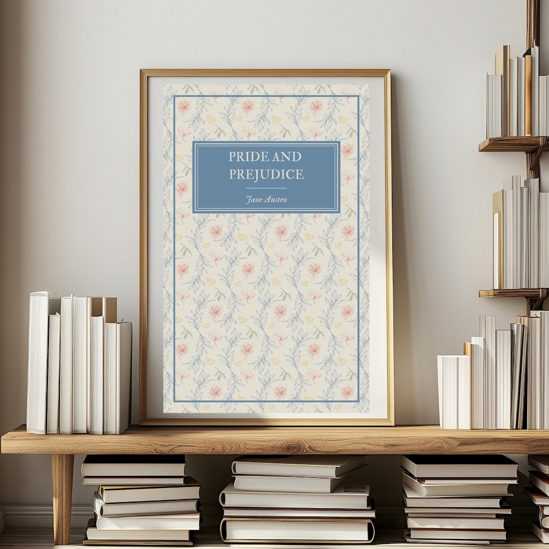 Pride and Prejudice Book Cover Art Print – Jane Austen Digital Poster ...