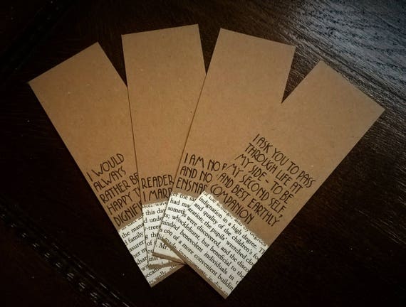 Jane Eyre Quotes Handmade Bookmark Charlotte Bronte | Etsy