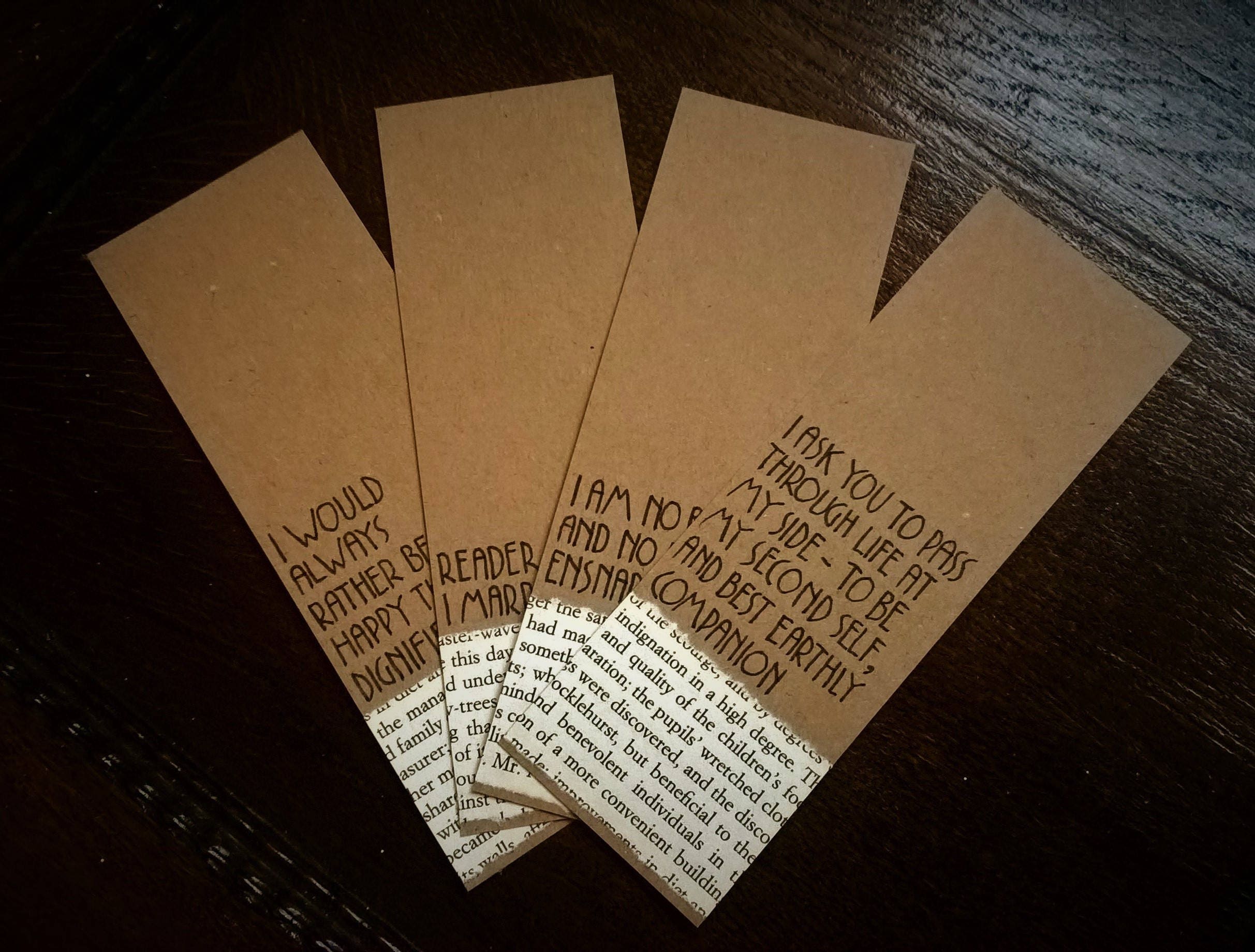Jane Eyre Quotes Handmade Bookmark Charlotte Bronte - Etsy