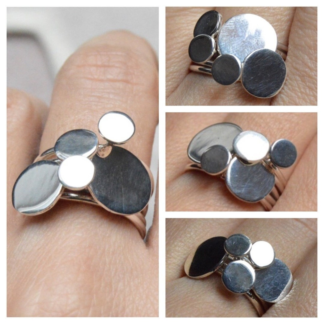 Bagues empilables délicates en argent champignon, Ensemble de bagues ...