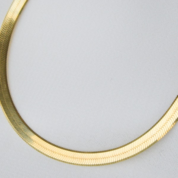 Flat Gold Necklace - Etsy