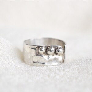 Wide Silver Ring, Chunky Silver Ring, Hammered Silver Ring Band ...