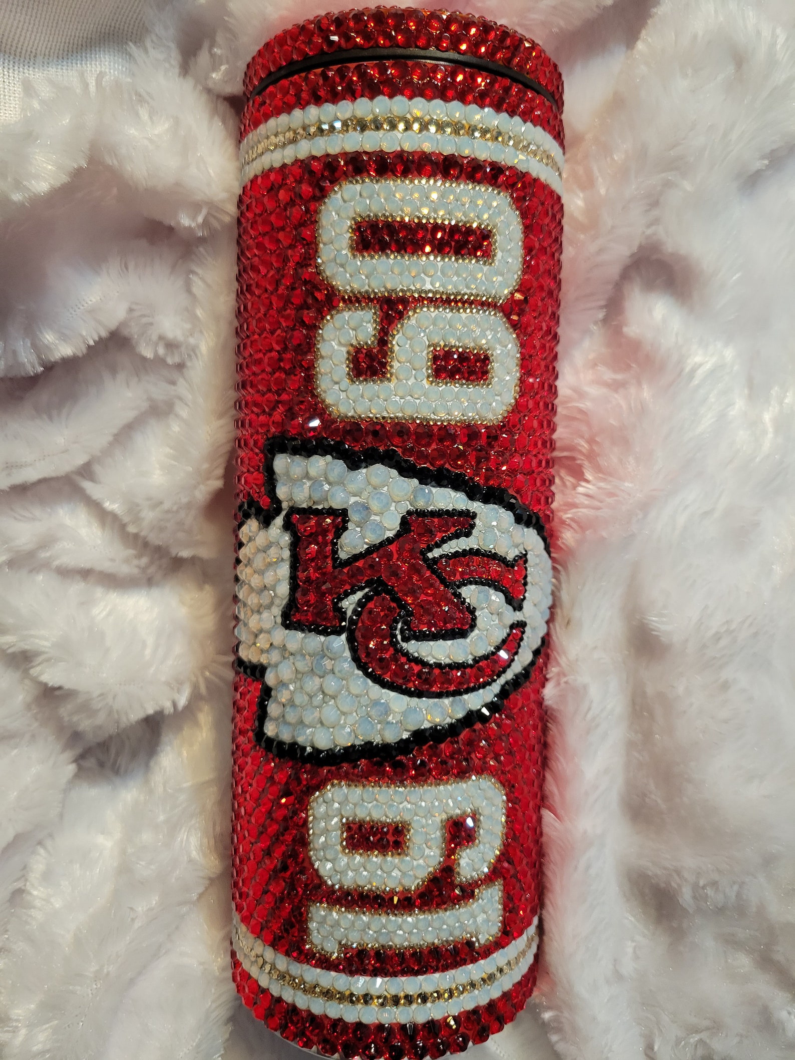 Chiefs/kc/chiefs Kingdom/20 Oz Double Wall Stainless Steel Rhinestone ...