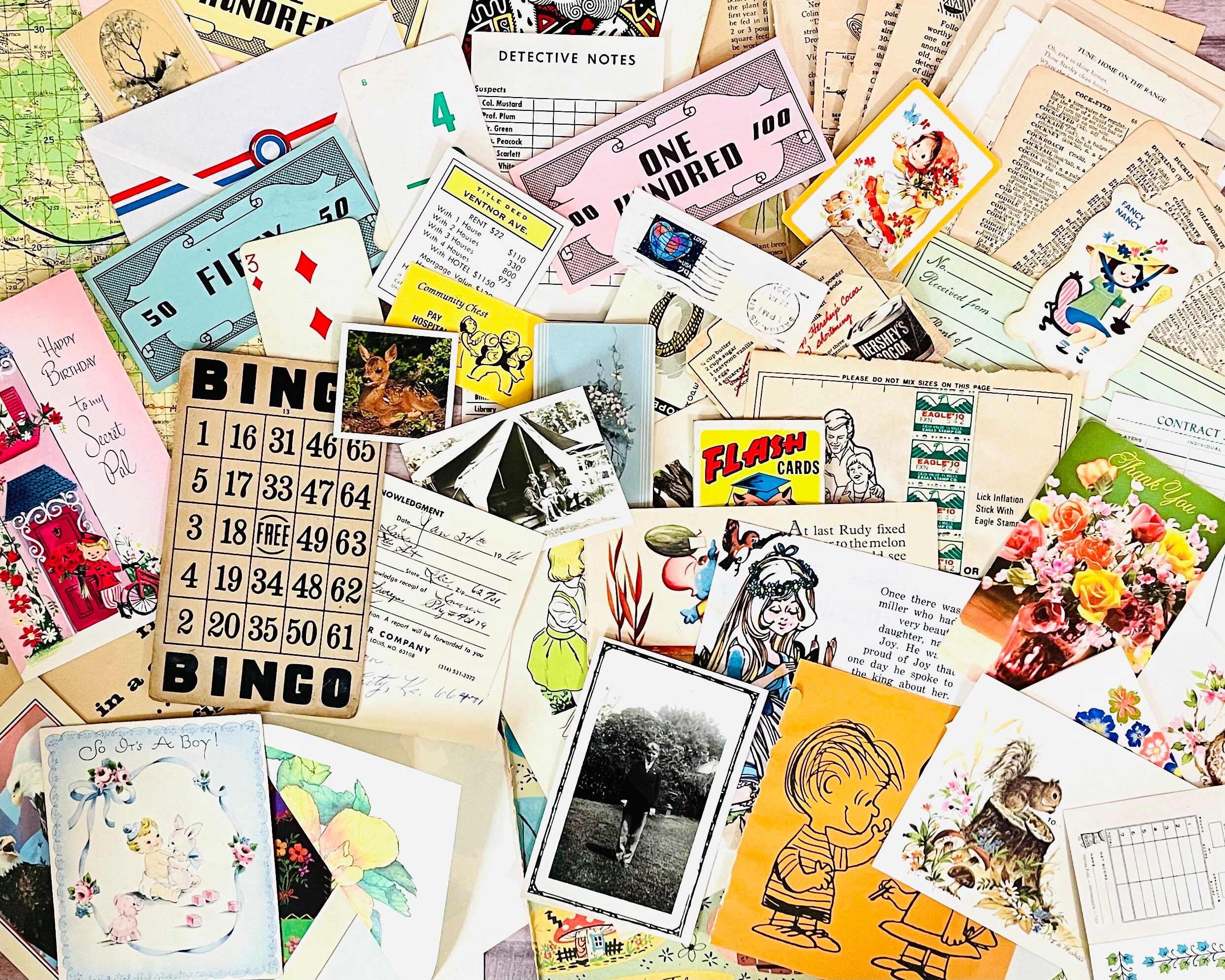 50 Piece Vintage Paper Ephemera / Vintage Paper / Vintage - Etsy