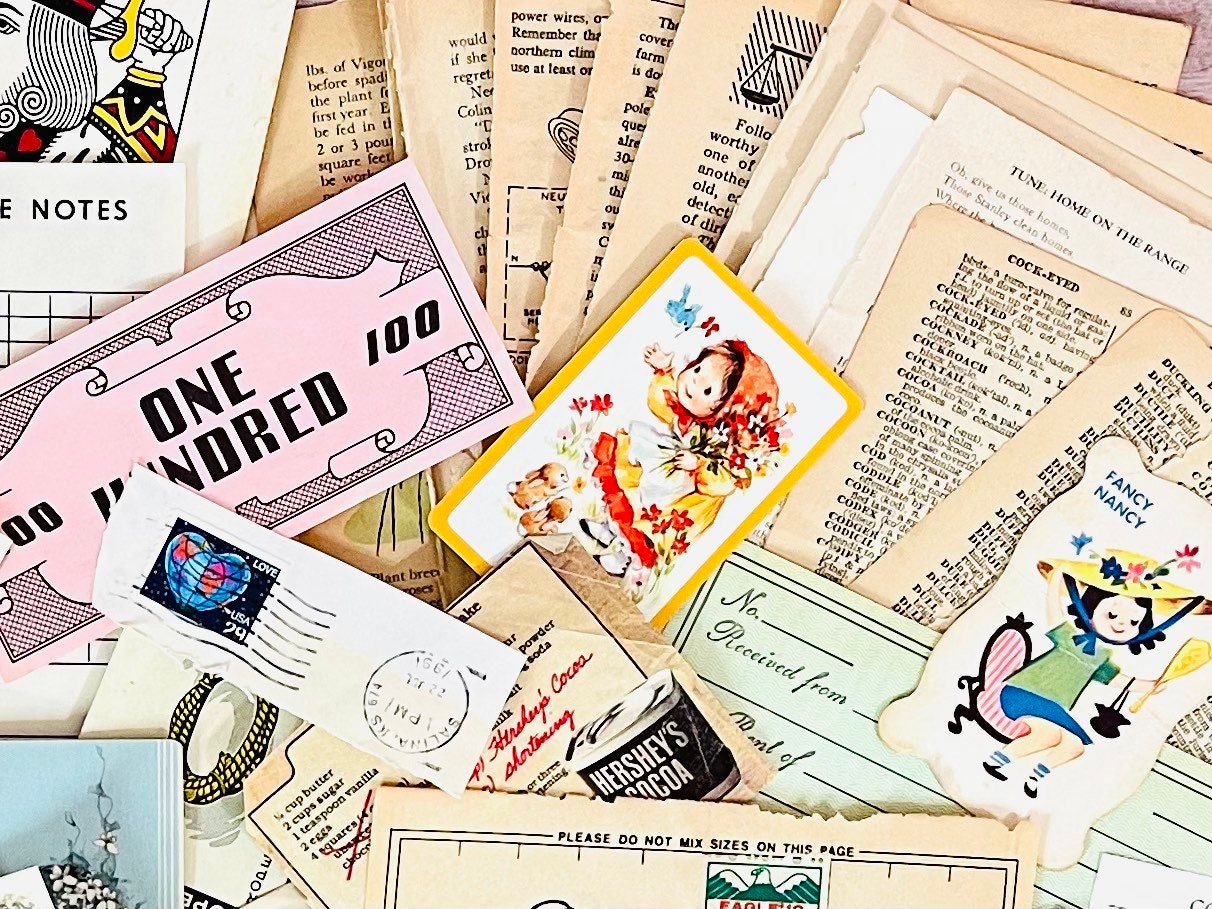 50 Piece Vintage Paper Ephemera / Vintage Paper / Vintage - Etsy
