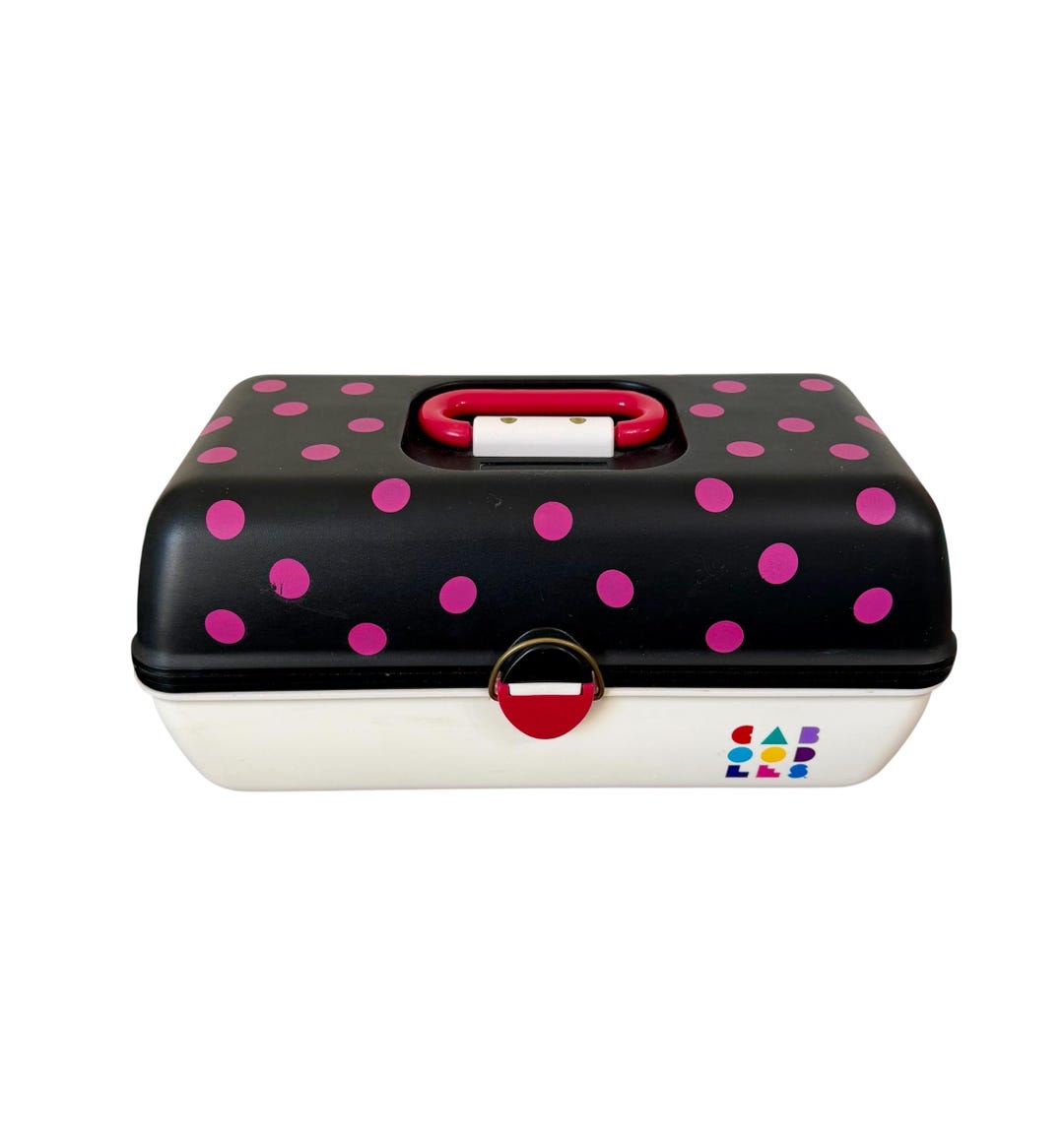 Vintage 90s Extra Large Caboodle Case: Black, White & Pink Polka Dot - Etsy