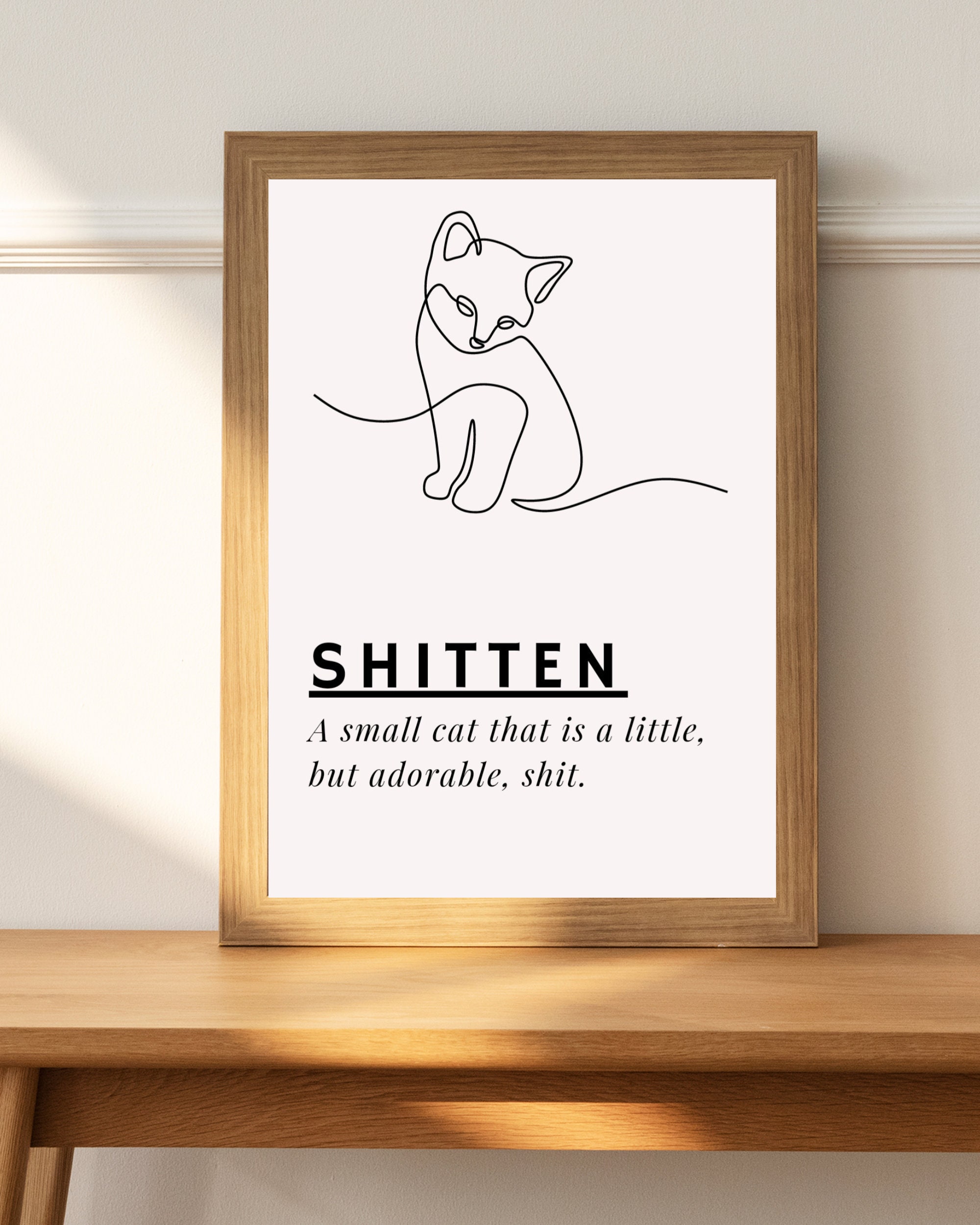 Shitten Kitten Printable Wall Art Poster. - Etsy