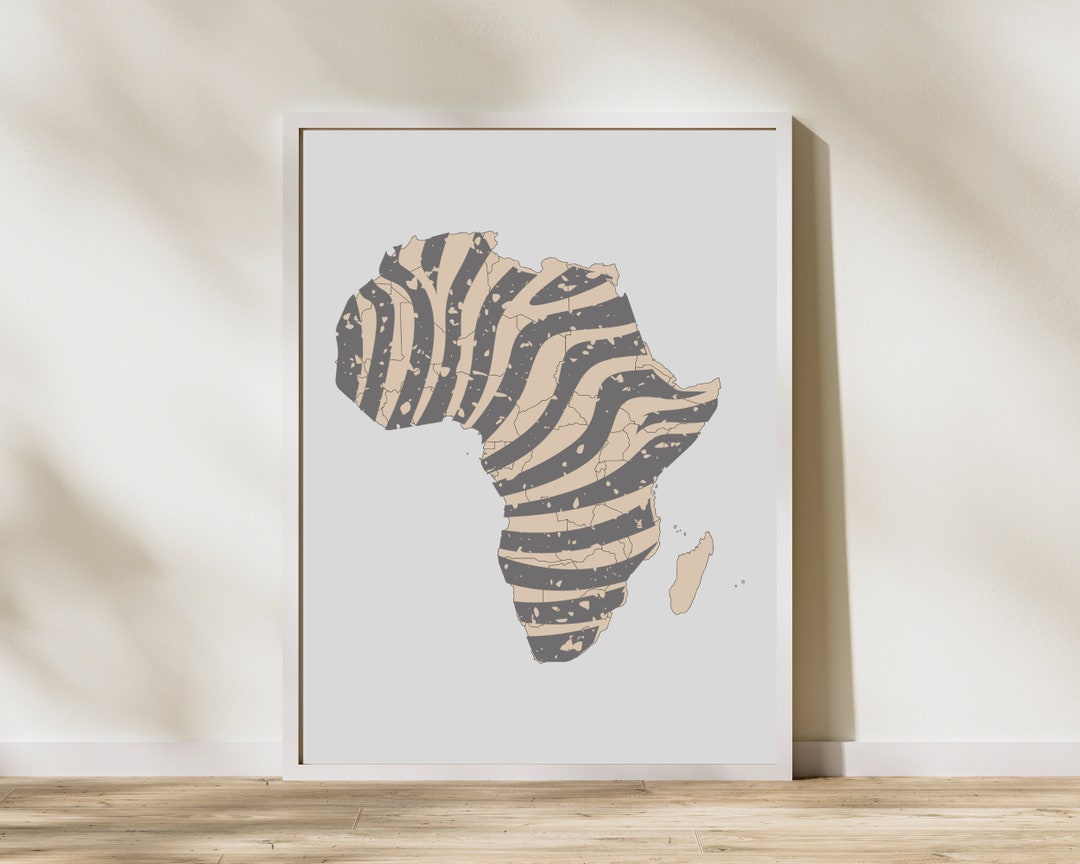 African Art Zebra Map by Exhibitleah - Etsy