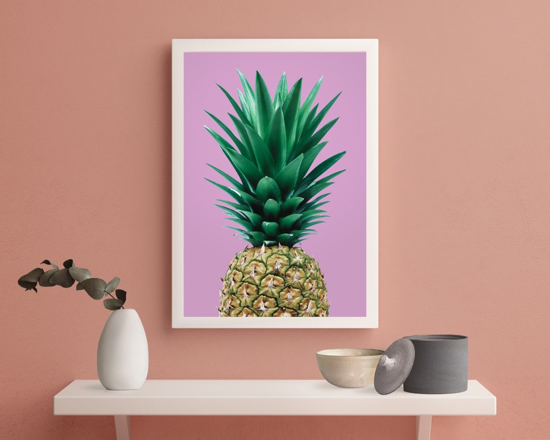 Pink Pineapple Printable Wall Art Poster. - Etsy