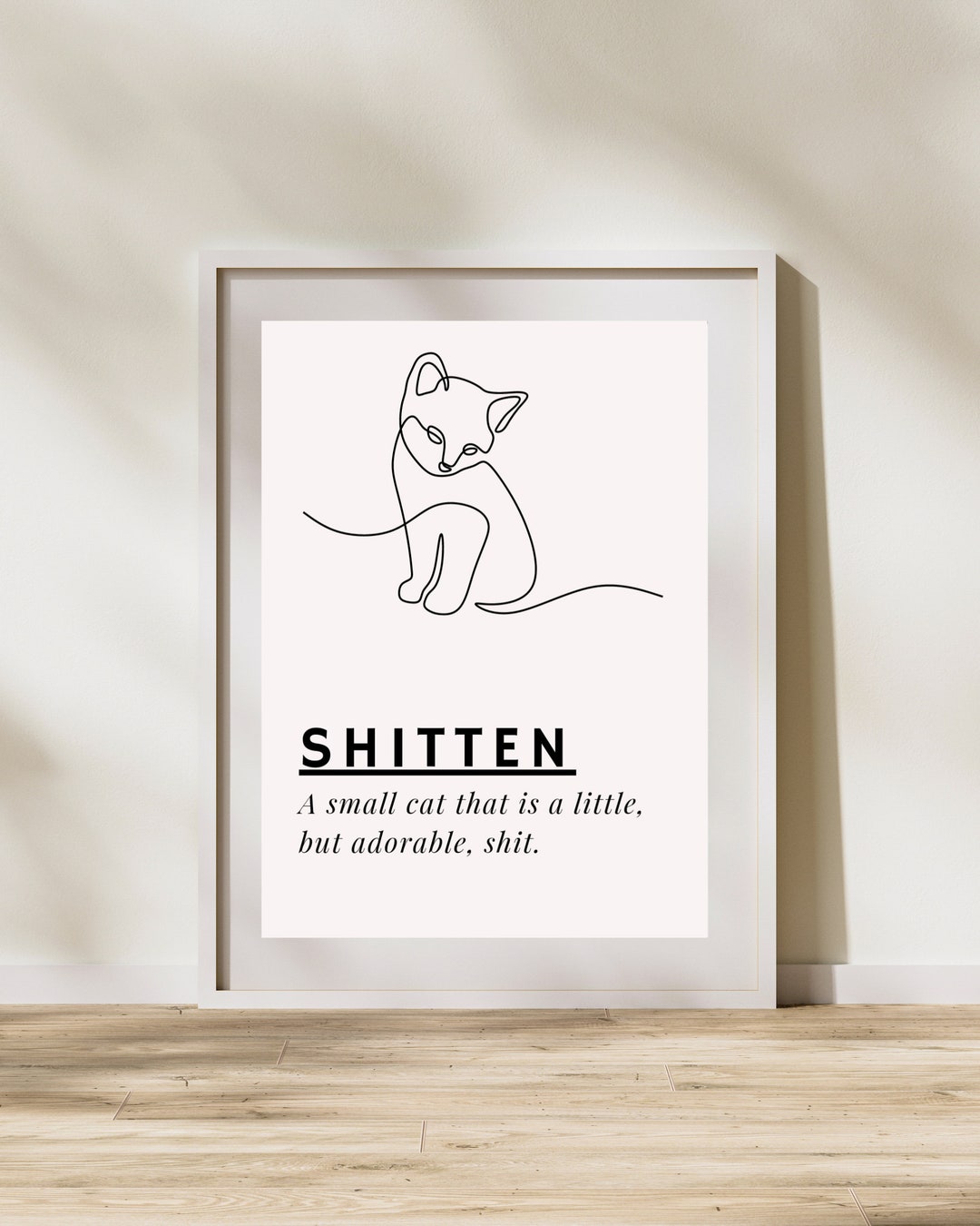 Shitten Kitten Printable Wall Art Poster. - Etsy