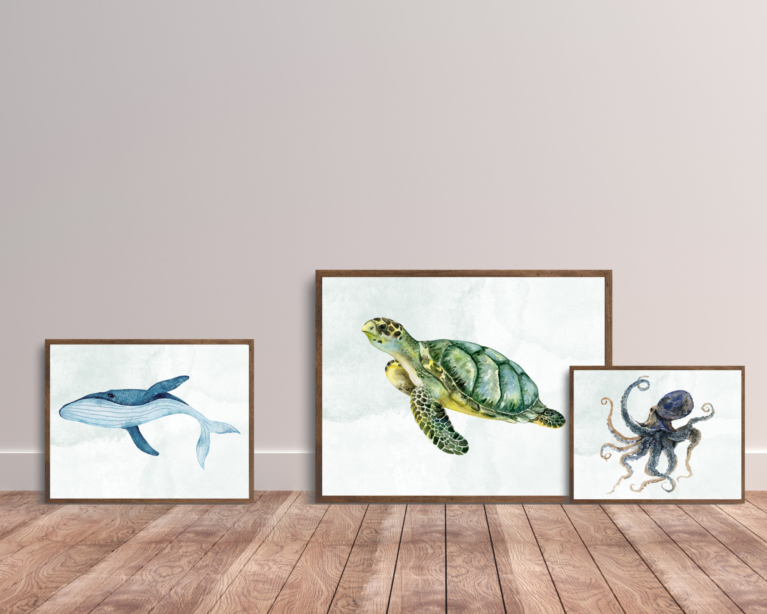 Green Sea Turtle Watercolour Printable Wall Art by Exhibitleah - Etsy