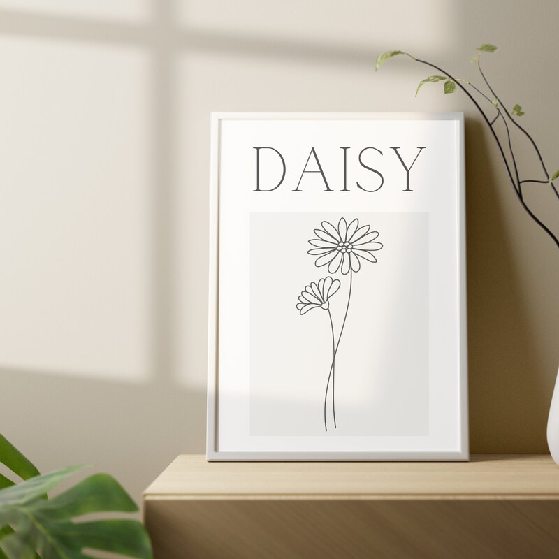 Daisy Line Art Illustration - Etsy Australia