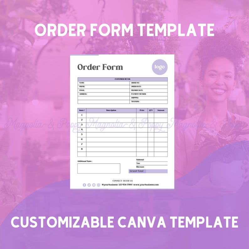 Customizable Order Form Canva Template for Small Business - Etsy