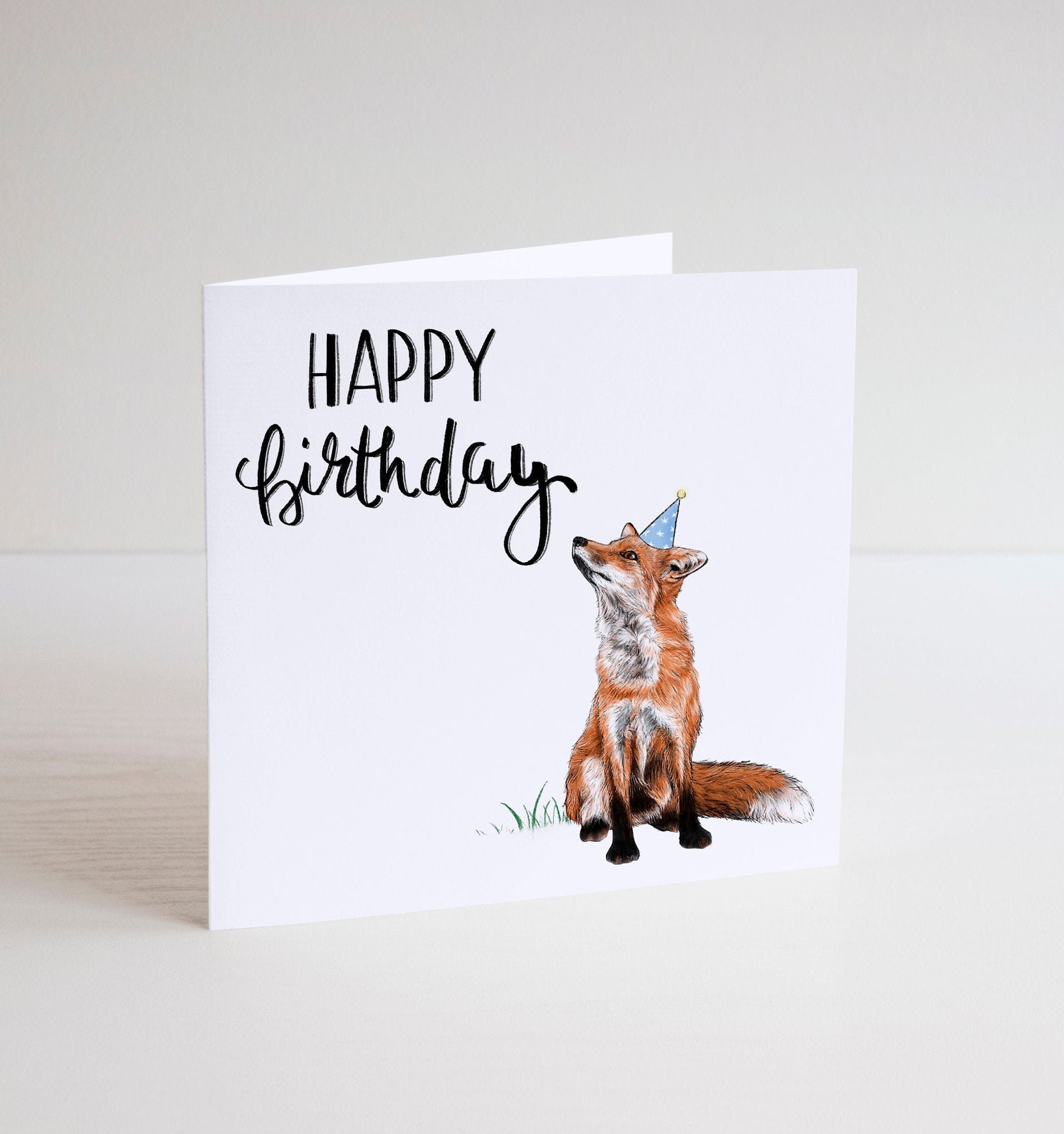 Fox happy birthday card Happy Birthday Card funny birthday | Etsy