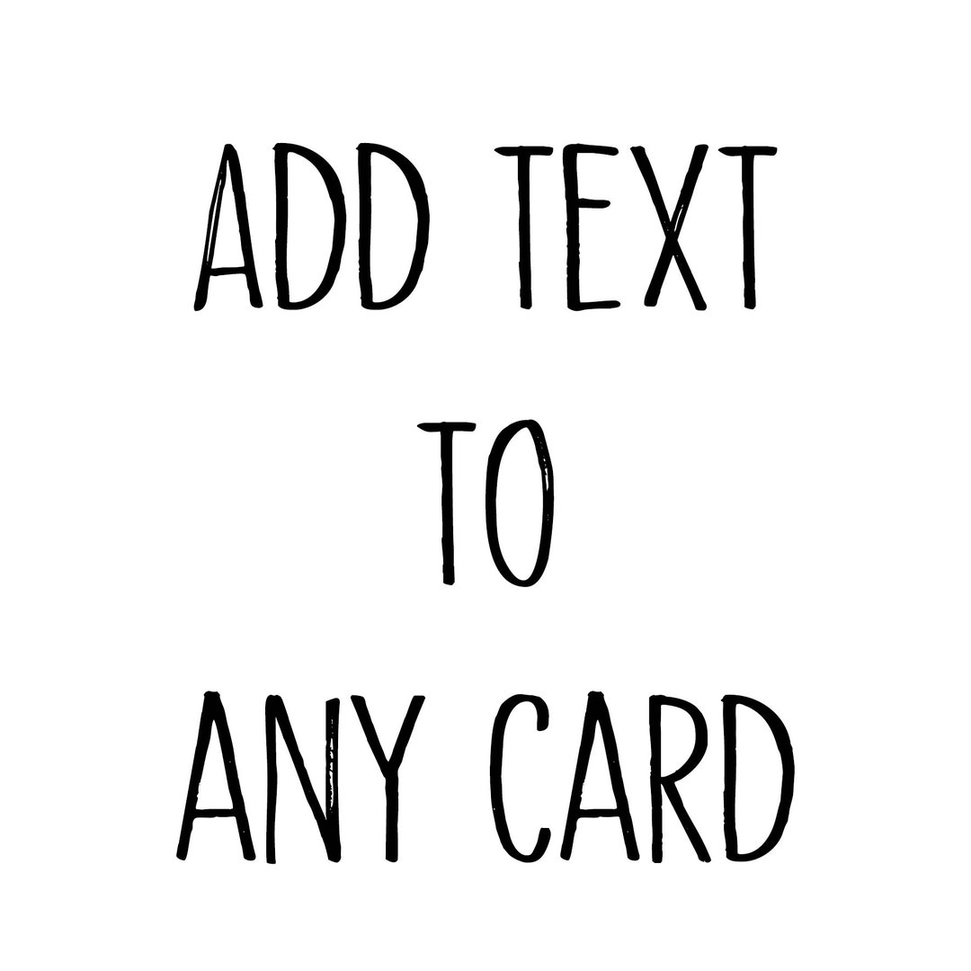 Personalised Text Add-ons -add Text Inside a Card From Svhillustration ...