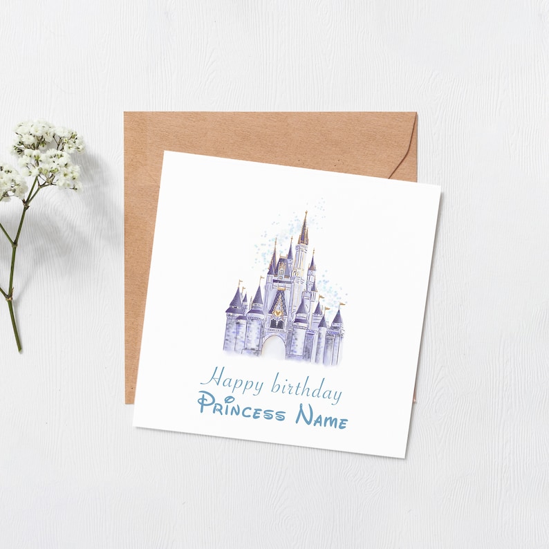 Disney Castle Card Happy Birthday Card Disney Inspired - Etsy
