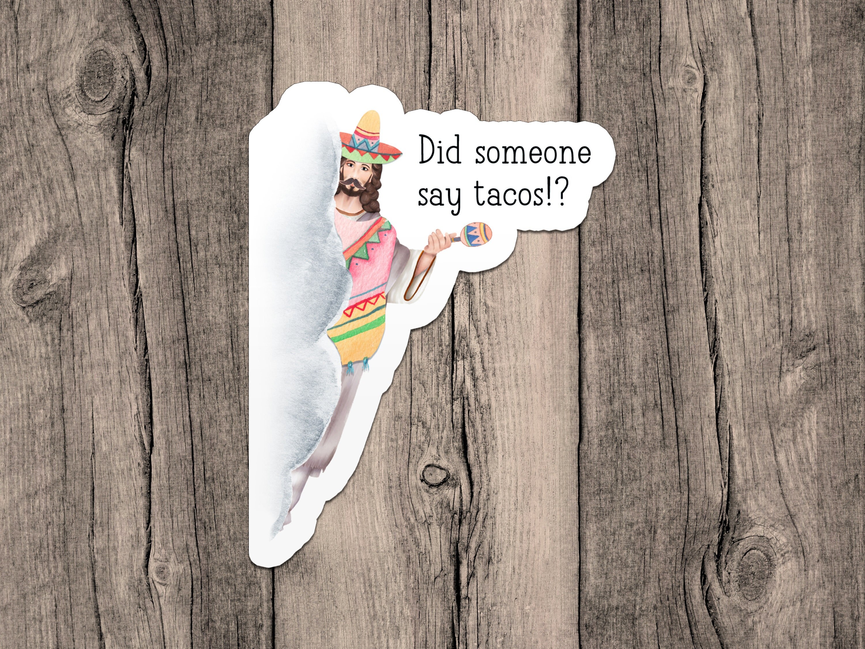 Taco Jesus Sticker Jesus Peeking Sticker Funny Jesus - Etsy
