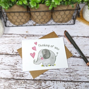 Thinking of You Card Elephants, Cute Elephant Cards, Cute Friendship ...