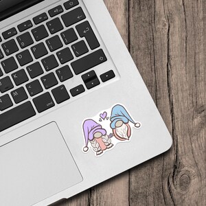 Gnome Vinyl Sticker, Handmade Sticker for Water Bottle, Hand Drawn ...