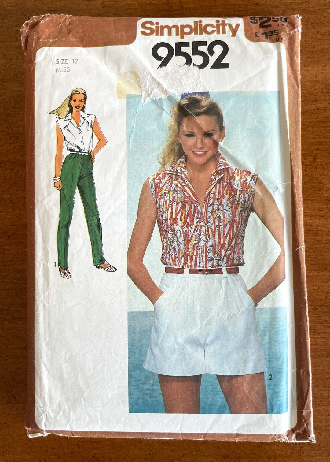 Simplicity Sewing Pattern 9552 Vintage 1980s Misses Sleeveless Shirt ...