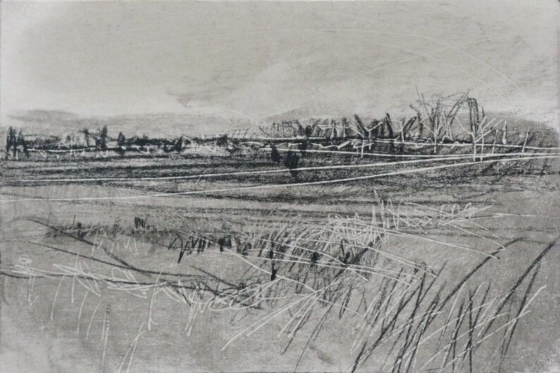Original Landscape Artwork Created With Acrylic, Graphite and China ...