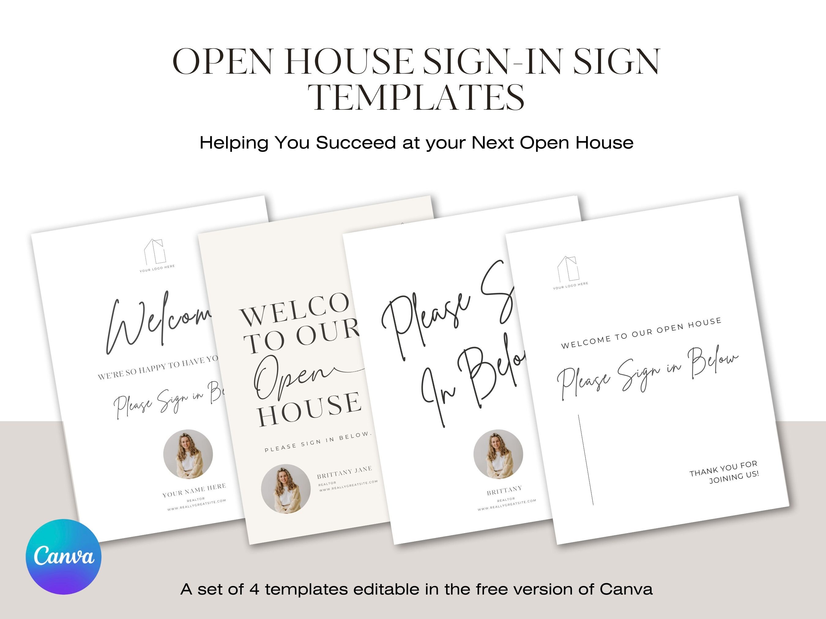 Open House Sign in Sign Open House Sign in Sheet Sign Open House Sign ...