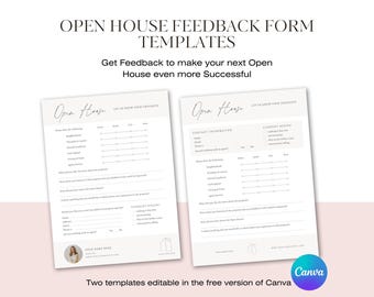 Open House Feedback Template (real Estate) - Editable - Etsy
