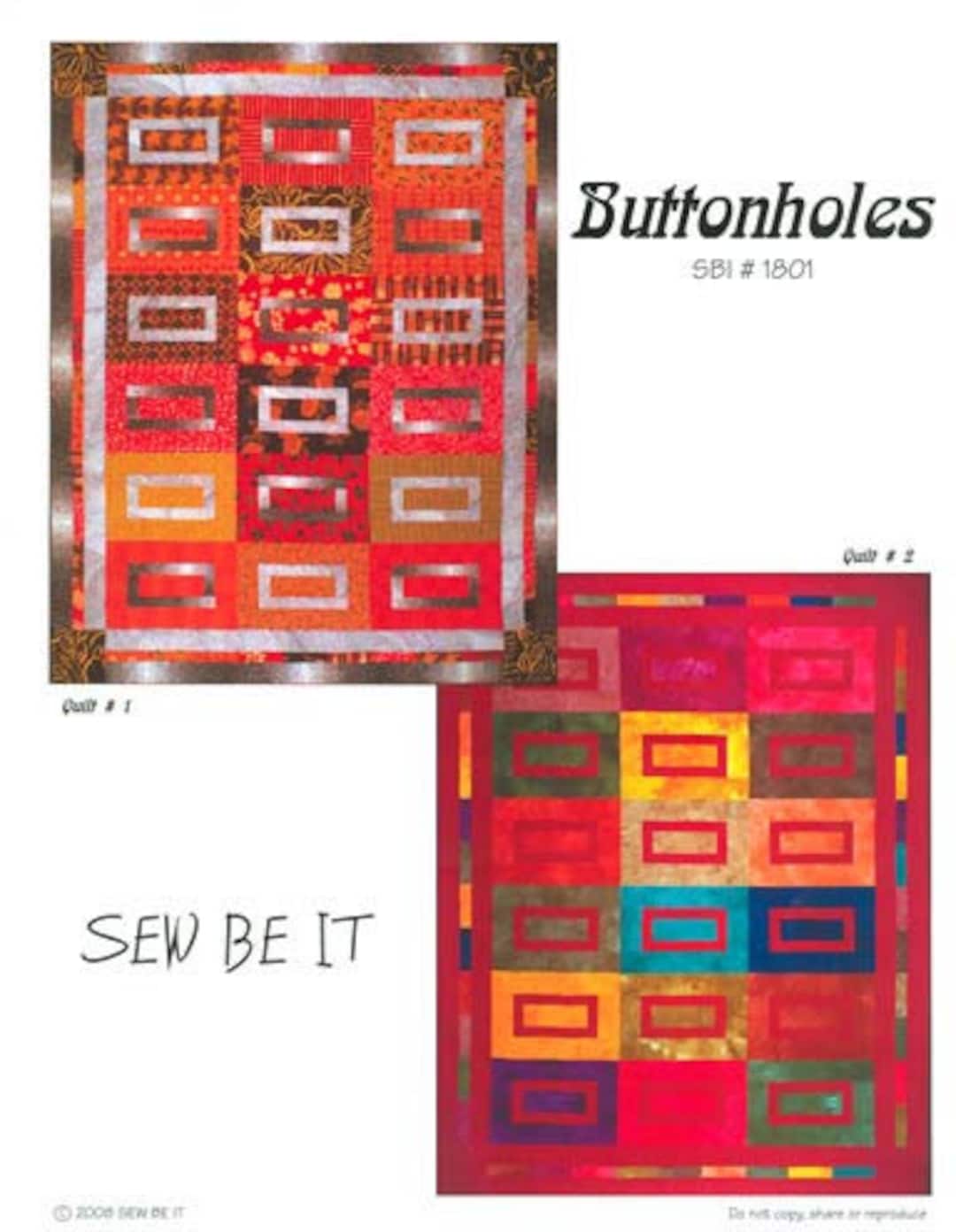 Pattern: BUTTONHOLES by Sew Be It - Etsy