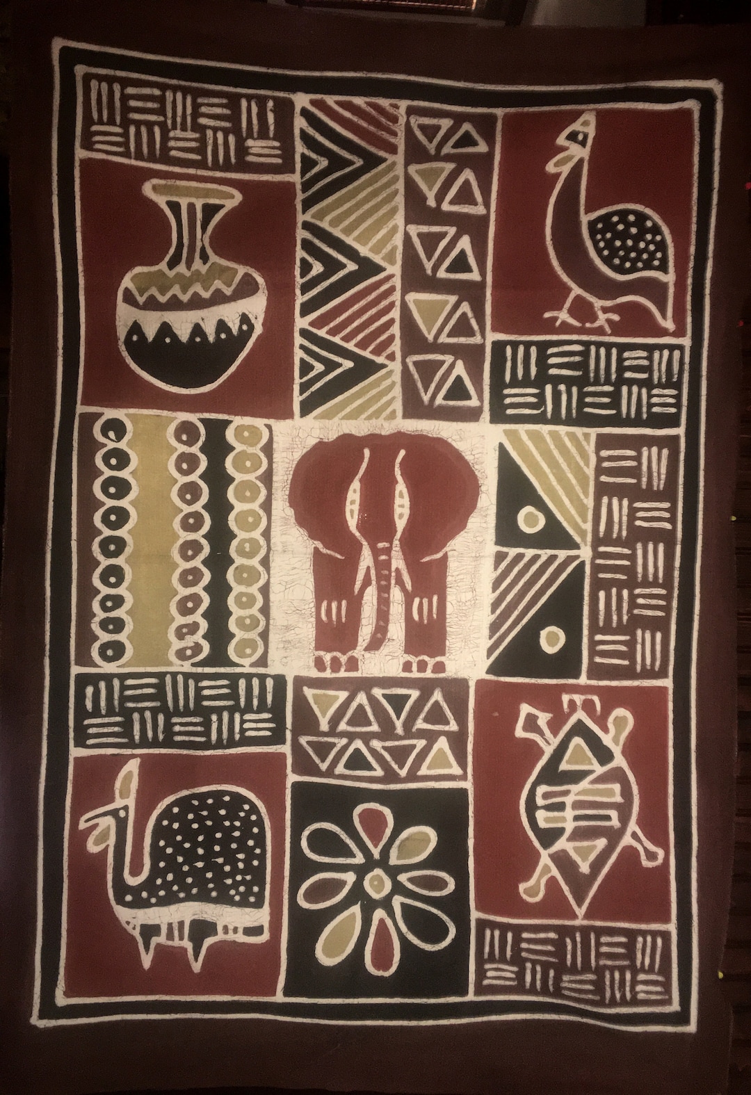 African Picture Batik Cloth Pmc1027, Animal and Geometric Print. - Etsy