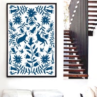 Mexican Otomi Wall Decor: Folk Art Print (digital Download) - Etsy