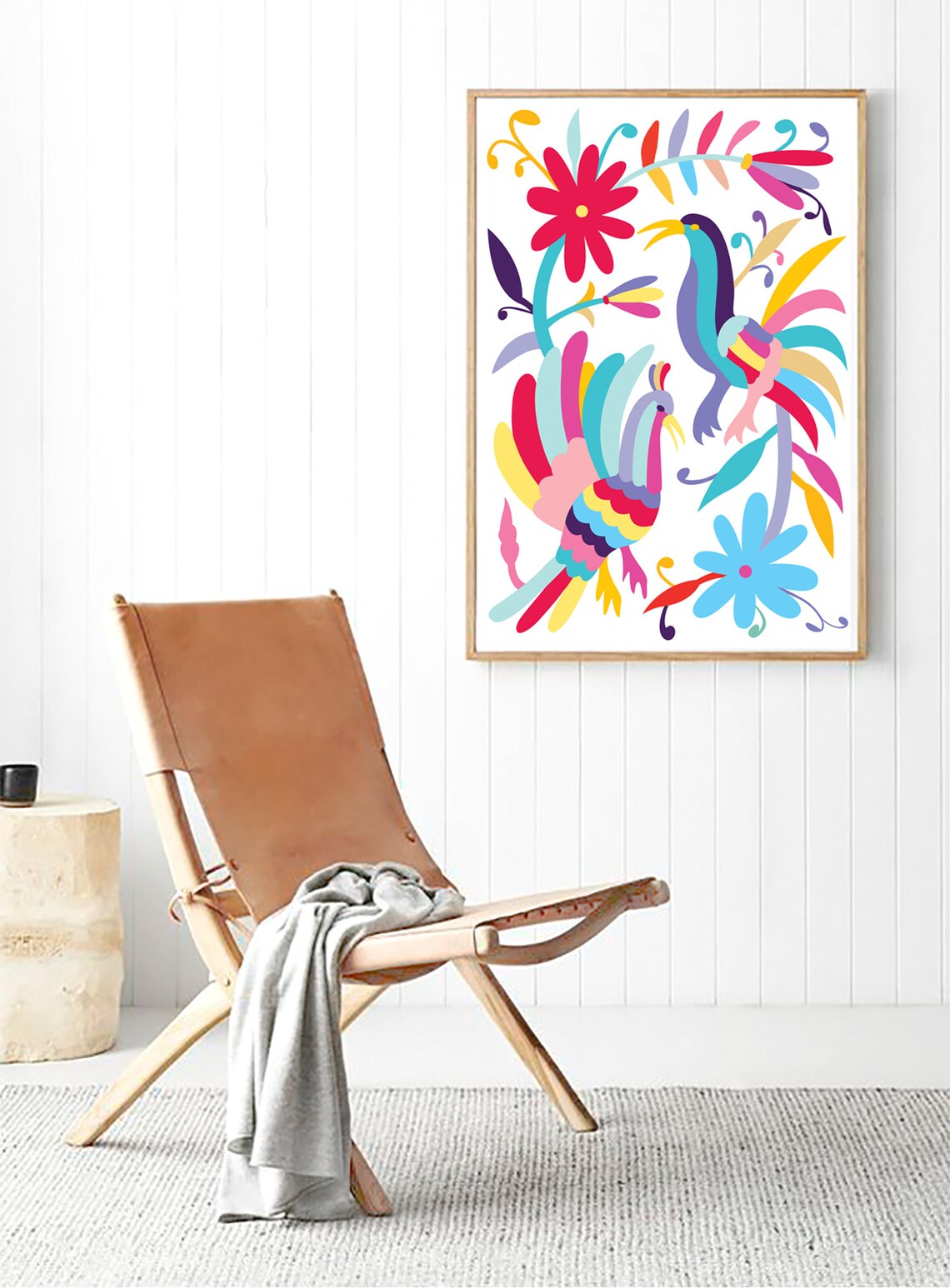 Colorful Otomi Birds Print: Mexican Folk Art Wall Decor (24x36 ...