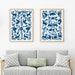 Set of Two Prints/otomi Mexico/mexico Print/navy Blue Wall Art/otomi ...
