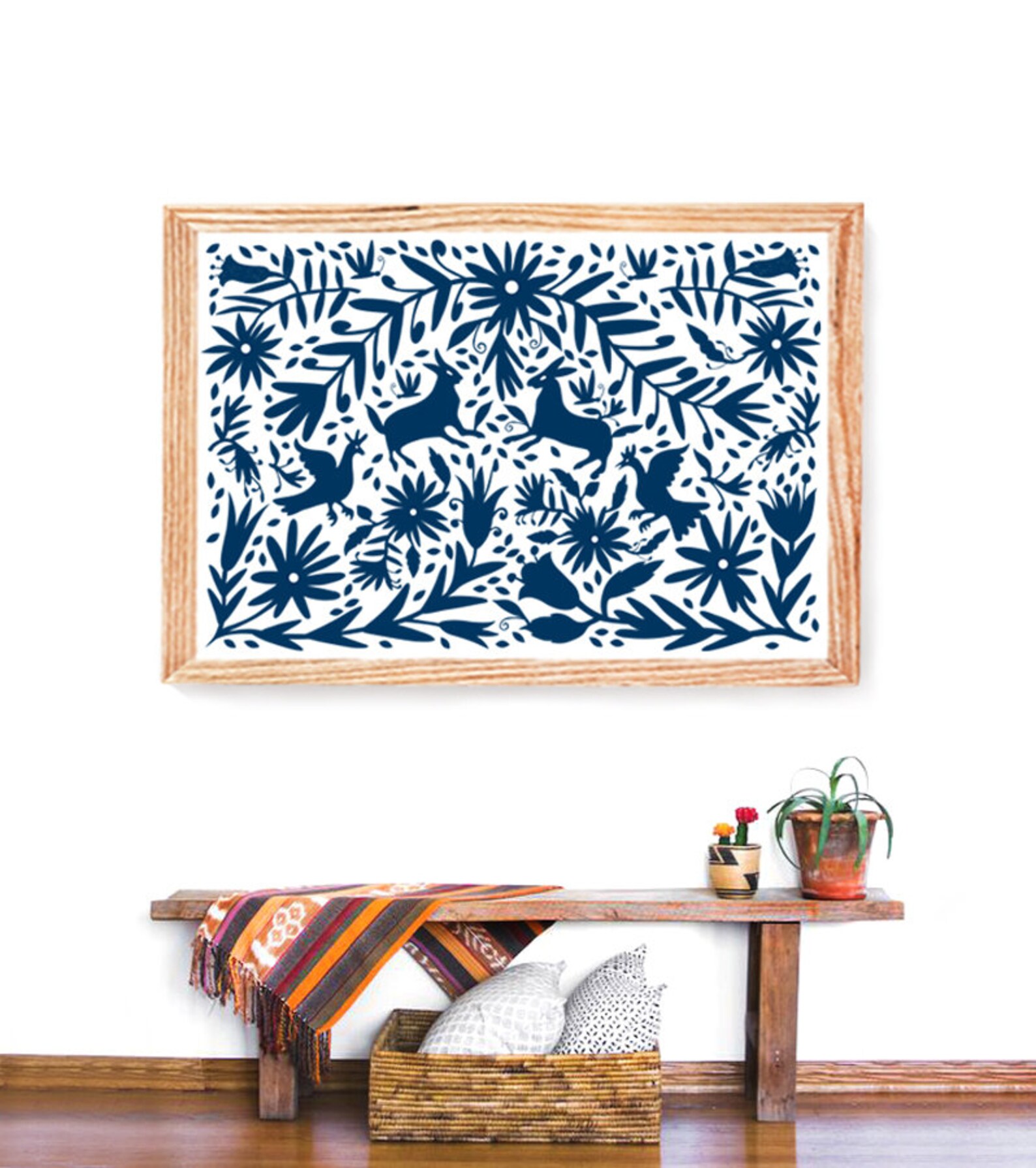 Large Wall Art/otomi Mexico/otomi Hanging/mexican Folk Art/otomi Print ...