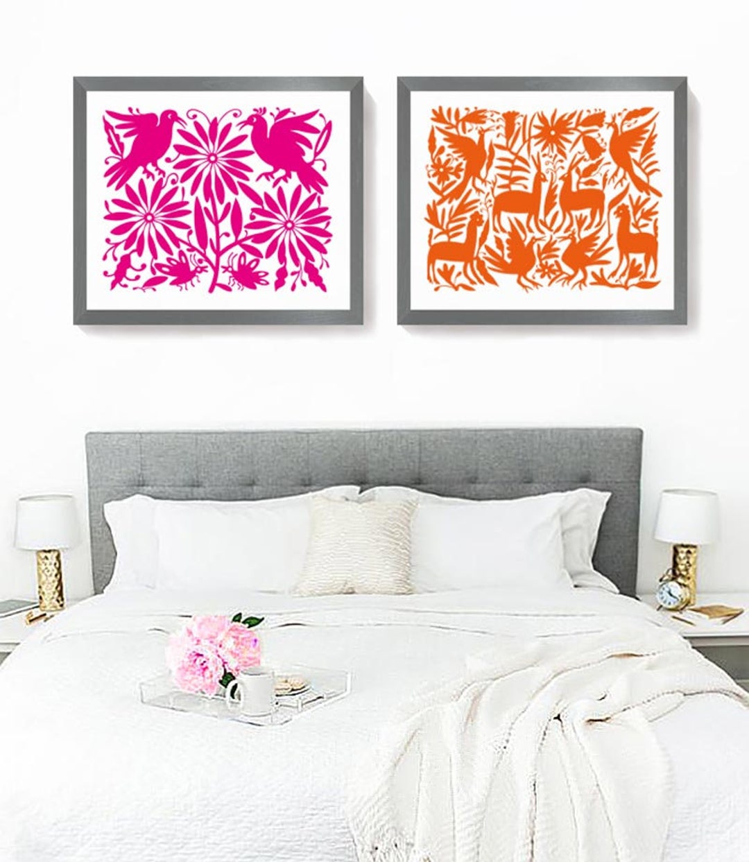 Otomi Mexico. Set of Two Prints. Otomi Indian. Mexican Folk Art ...