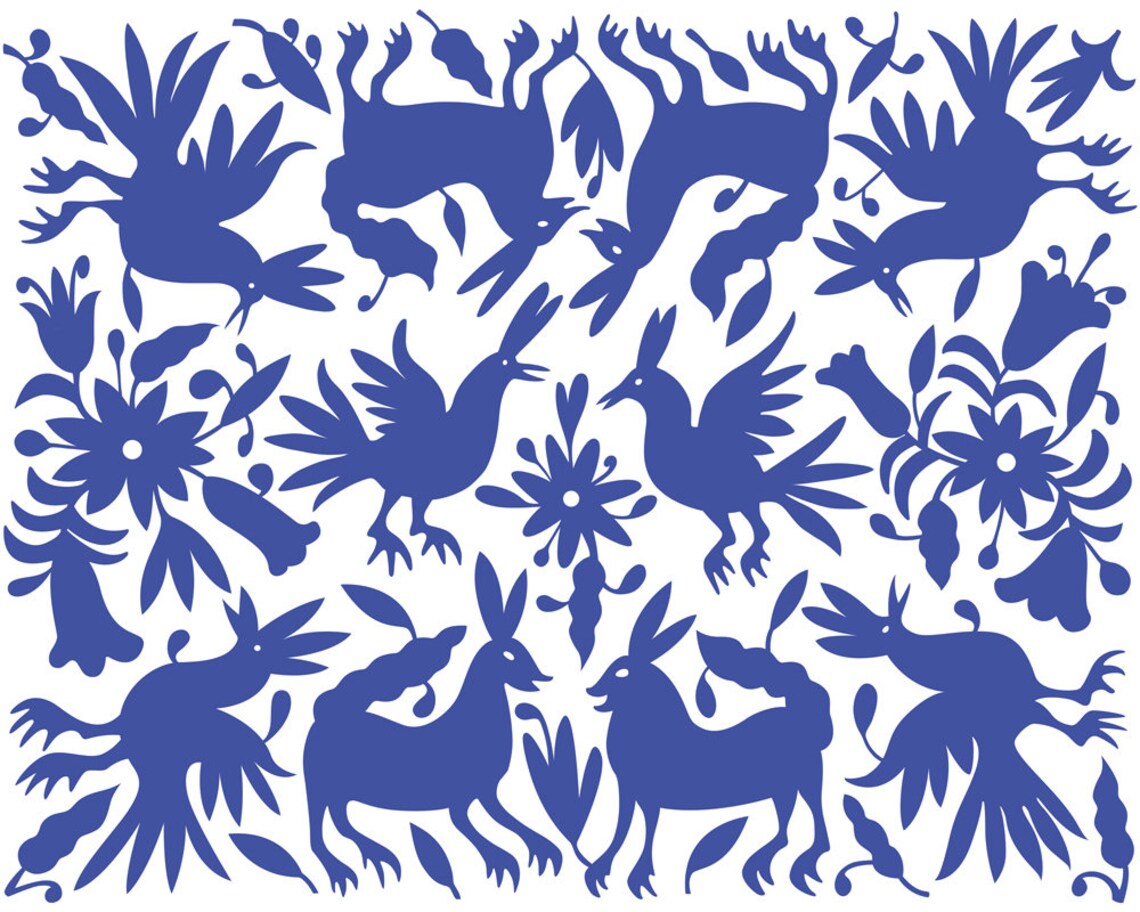 Oversized Otomi Print: Mexican Folk Art Home Decor (20x26in) (digital ...