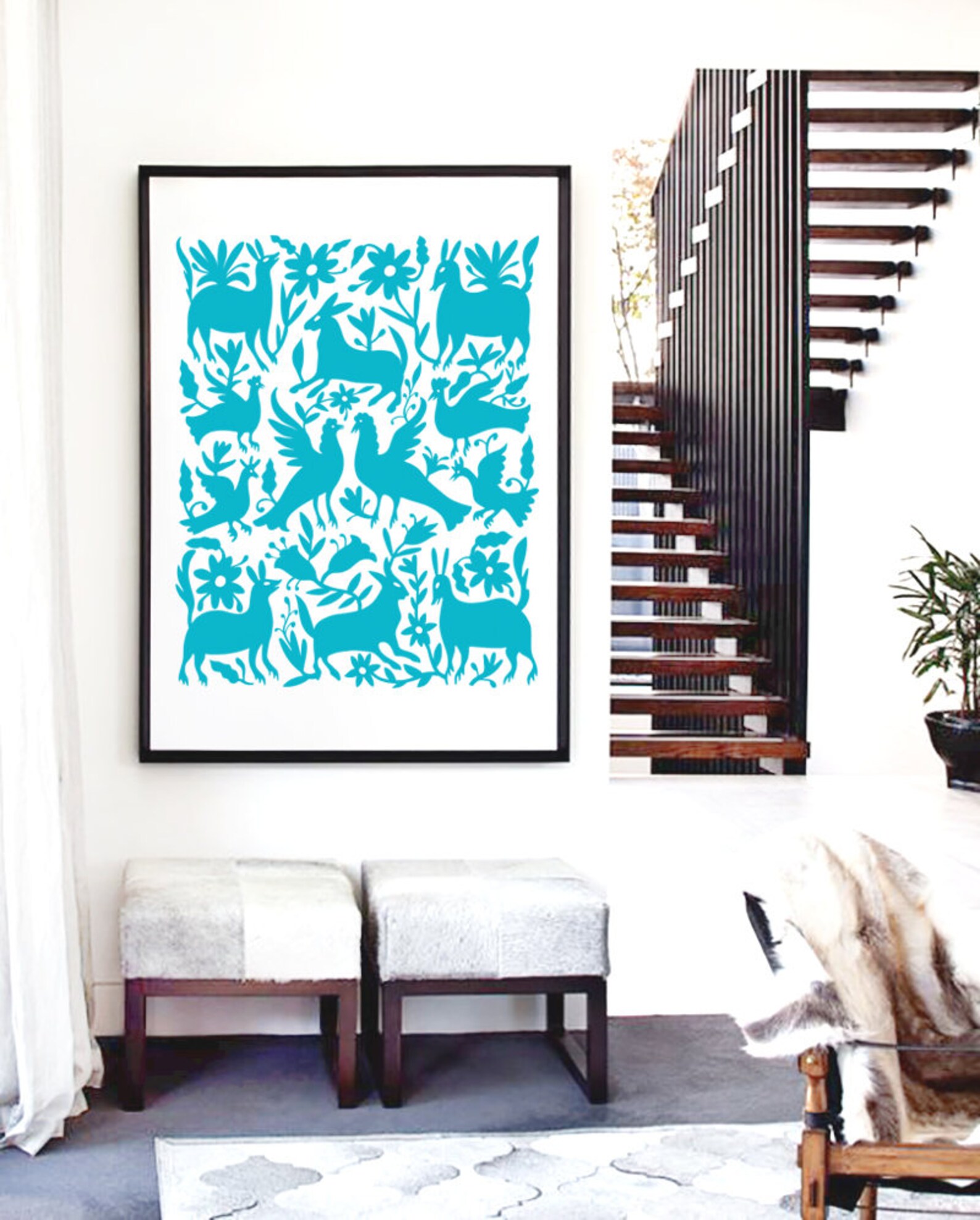 Otomi Hanging/mexican Print/otomi Mexico/mexican Folk | Etsy