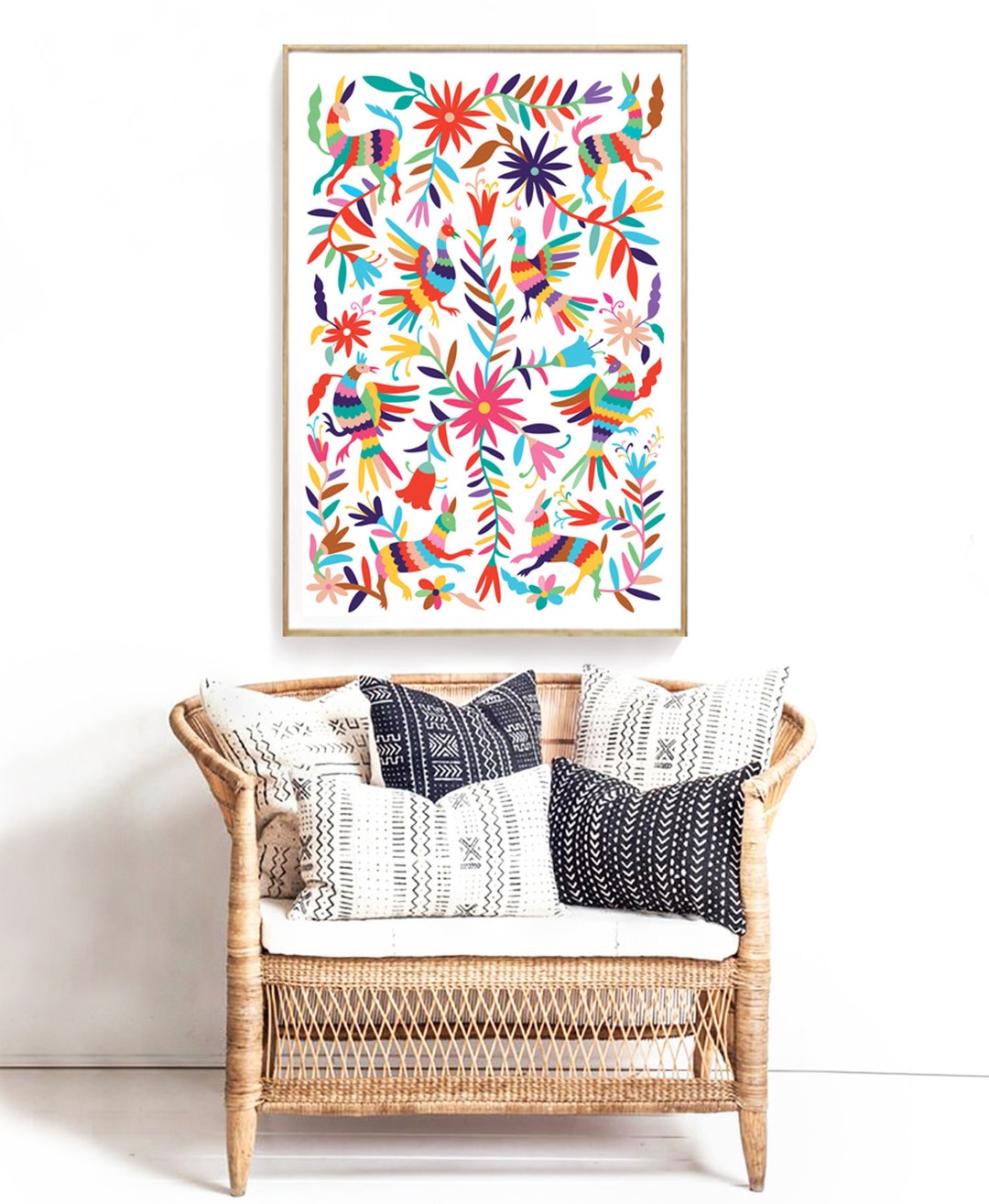 Large Wall Art/otomi Mexico/otomi Hanging/mexican Folk Art/otomi Print ...