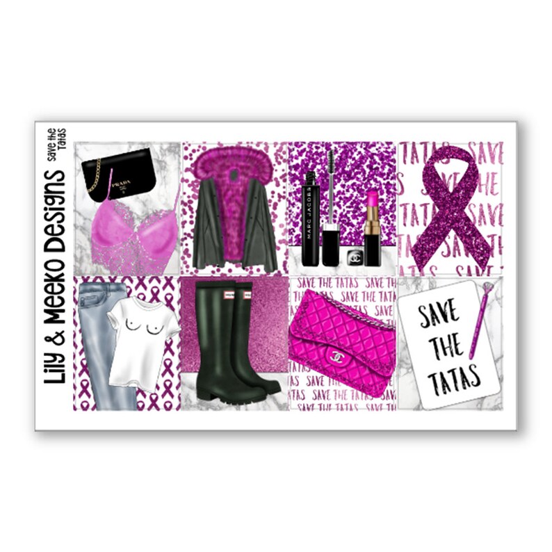 Save the Tatas | Planner Sticker Kit | Vertical Planner Michaels ...