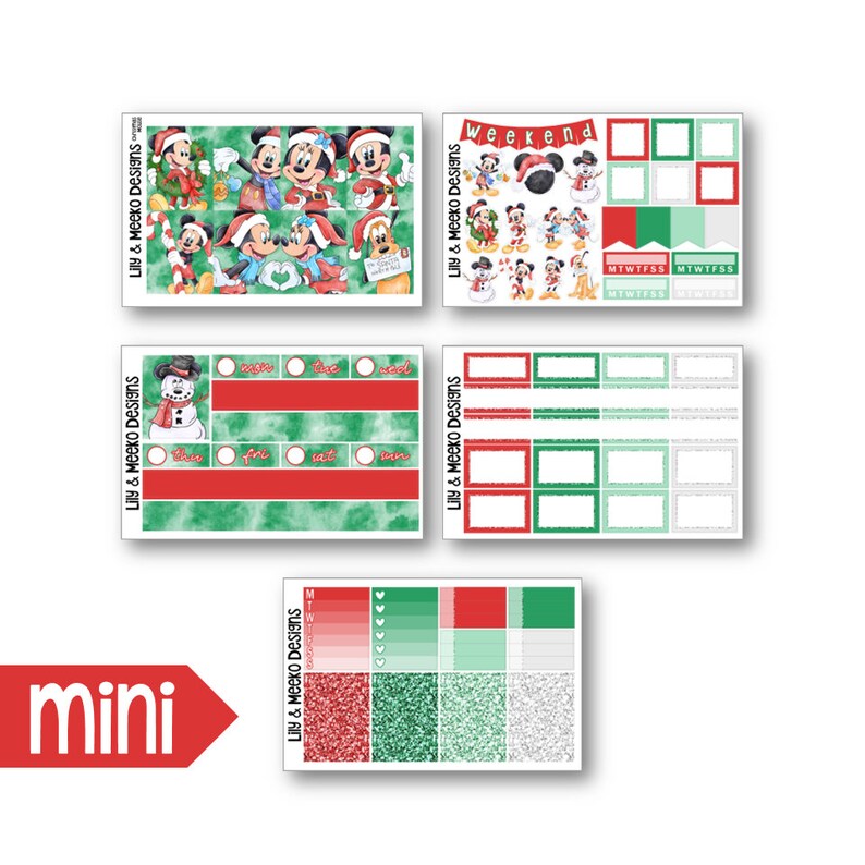 Christmas Mouse | Disney Mickey Planner Sticker Kit Weekly Vertical ...