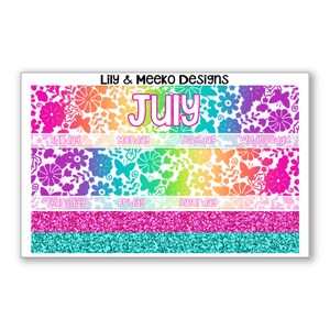 July (bright) | Monthly Sticker Happy Planner A5W A5wide for Use in ...