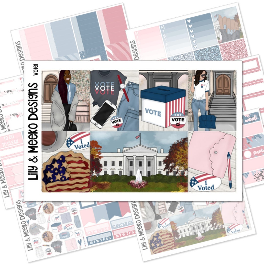 Vote! | Planner Sticker Kit Weekly Vertical | for Use in Erin Condren ...