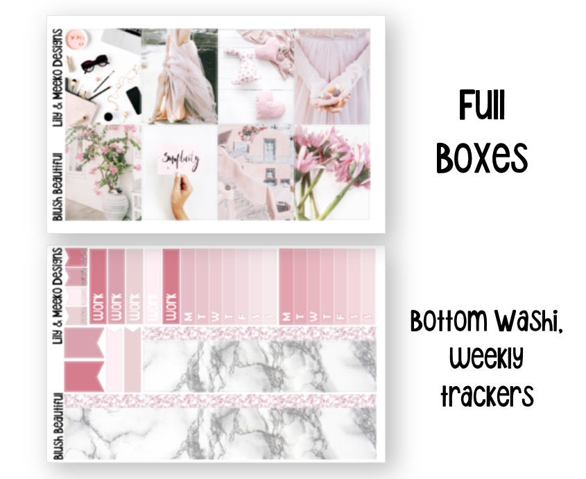 Blush Beautiful Sticker Kit Mini White Space for Use in - Etsy