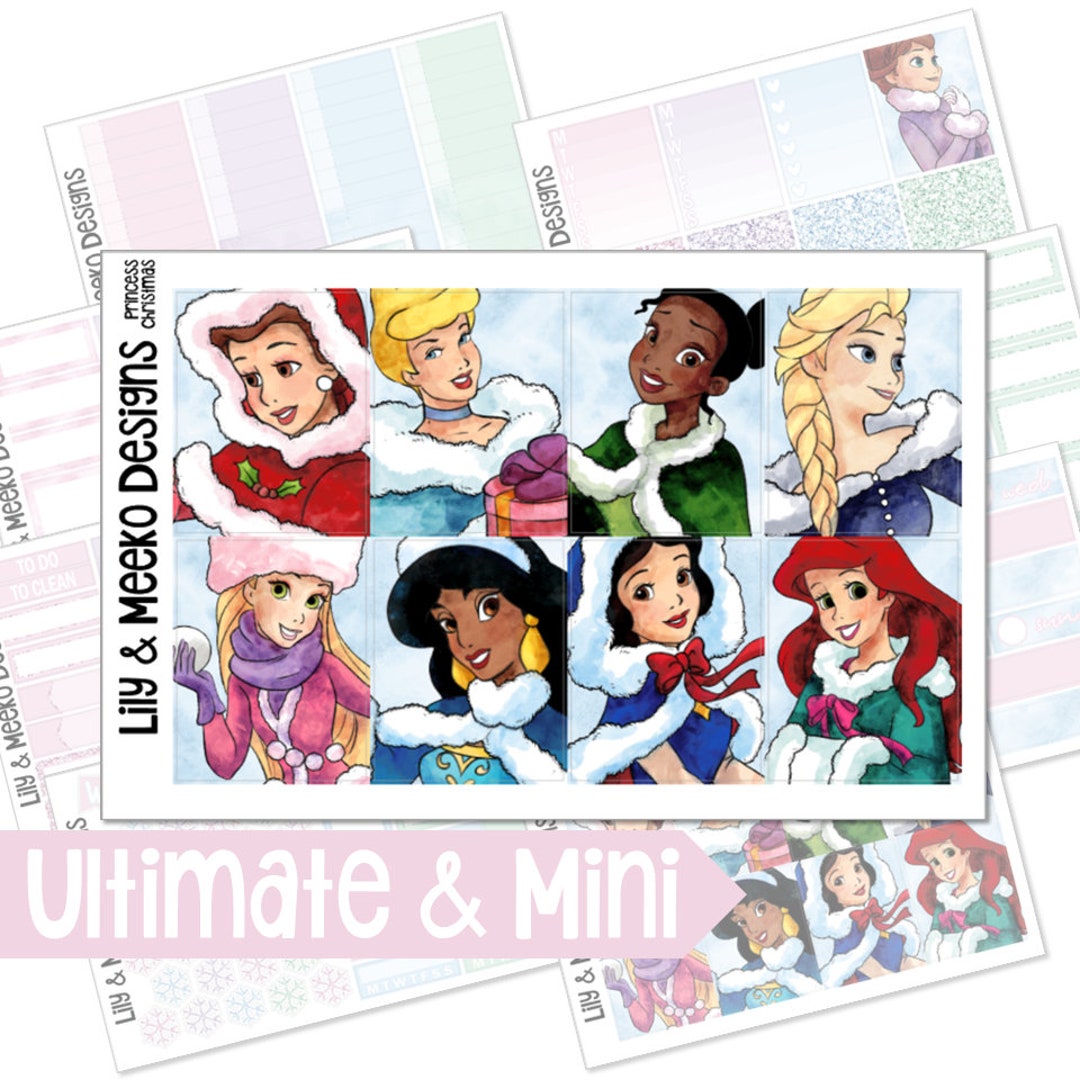 Princess Christmas | Disney Planner Sticker Weekly Kit Weekly Vertical ...
