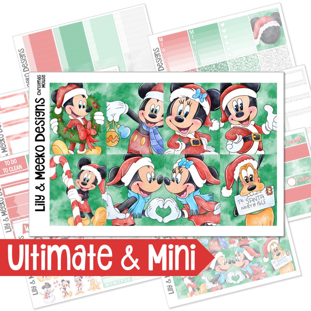 Christmas Mouse | Disney Mickey Planner Sticker Kit Weekly Vertical ...