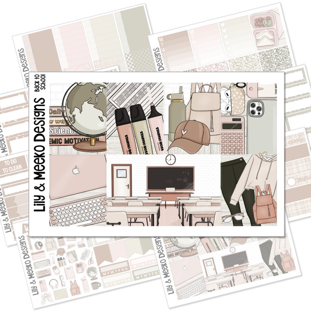 Back to School | Planner Sticker Kit Weekly Vertical | for Use in Erin ...