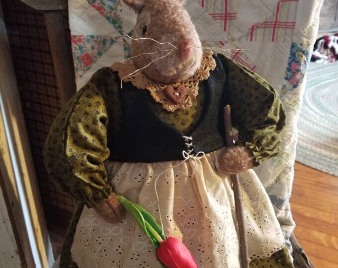 Primitive Bunny With a Heart PATTERN - Etsy