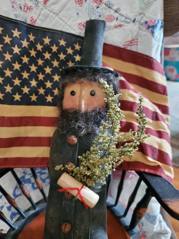 Abe Stump Doll Primitive Americana 4th of July Handmade - Etsy