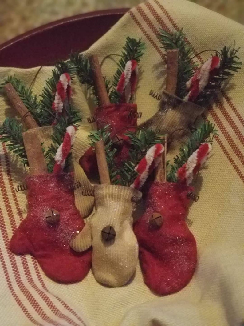 Christmas Miniature Mittens Ornaments - Etsy UK